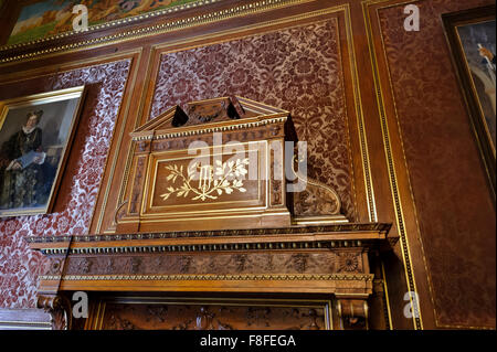 An ornate fireplace at the Hungarian State Opera House in Budapest ...