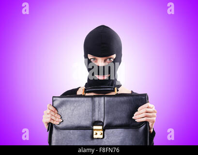 Young man in balaclava in industrial espionage concept Stock Photo - Alamy