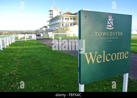 Towcester Race course sign Stock Photo - Alamy