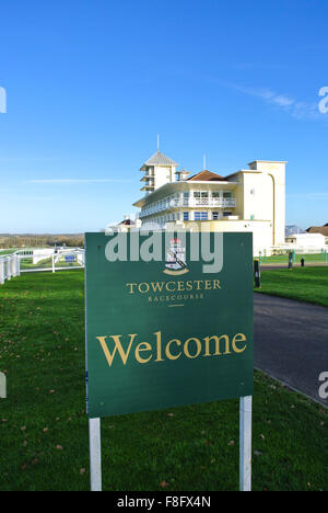 Towcester Race course sign Stock Photo - Alamy