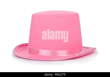 Pink topper hat isolated on the white Stock Photo - Alamy