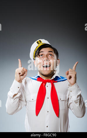Funny captain sailor wearing hat Stock Photo - Alamy