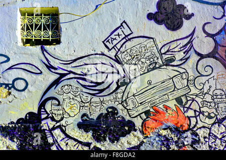 Casablanca Morocco Banksy style wall paintings Stock Photo - Alamy