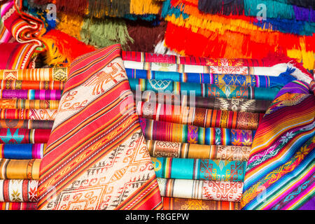 The indigenous Otavaleños create beautiful textiles, usually made of ...