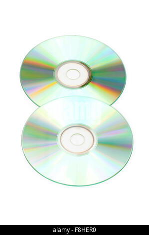 Two compact discs on white background Stock Photo - Alamy