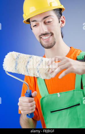 Painter in the studio shooting Stock Photo - Alamy