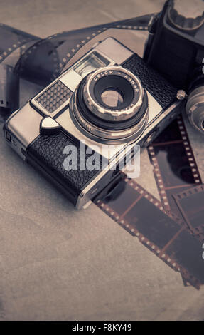 Old cameras with film negatives Stock Photo - Alamy