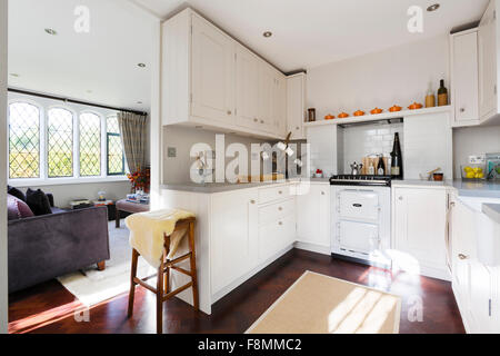 Traditional country kitchen painted units stainless steel range cooker ...