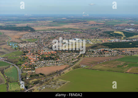An aerial view of the town of New Ollerton in Nottinghamshire Stock ...