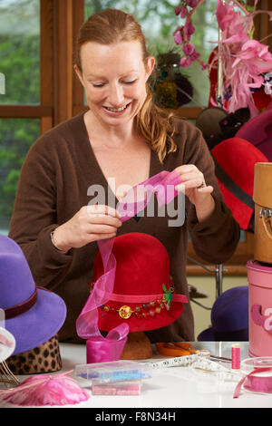 Hat Maker Working On Design In Studio Stock Photo - Alamy