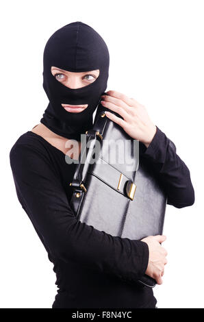 Young man in balaclava in industrial espionage concept Stock Photo - Alamy