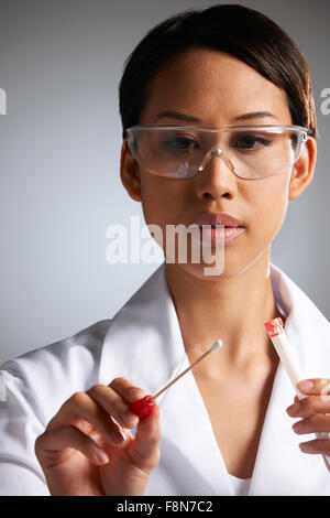 Forensic, csi and swab for dna at crime scene for medical investigation ...