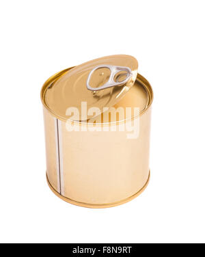 Open tin can with condensed milk isolated on white Stock Photo - Alamy