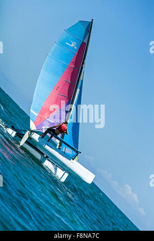 Sailing on a catamaran, Isla Verde, Puerto Rico Stock Photo - Alamy