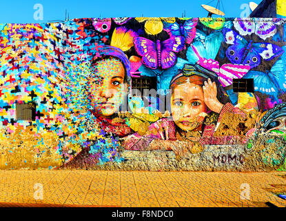 Casablanca Morocco Banksy style wall paintings Stock Photo - Alamy