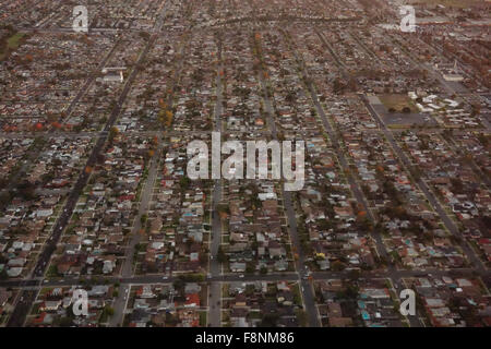 Los Angeles urban sprawl & downtown skyline as seen from a distance ...