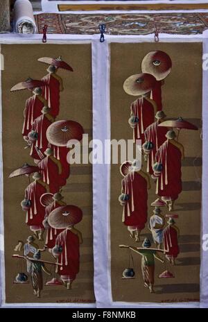 Sand Painted Burmese drawing . Paintings sold at temples are drawn ...