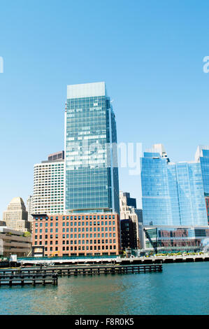 Boston city - 7 Sep - panorama with skyscrapers Stock Photo - Alamy