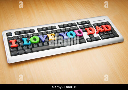 I love you Dad words on the keyboard Stock Photo - Alamy