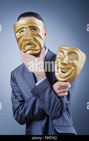Businessman with mask concealing his identity Stock Photo - Alamy