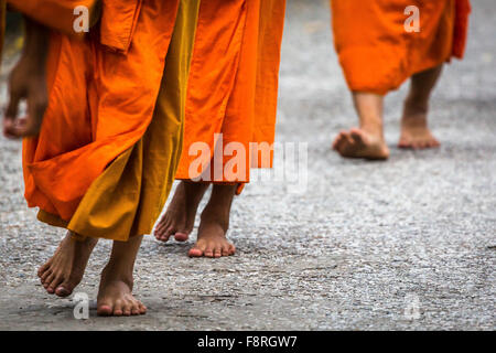 Buddhist Monks Walking In Bare Feet; Myanmar Stock Photo: 81046285 - Alamy