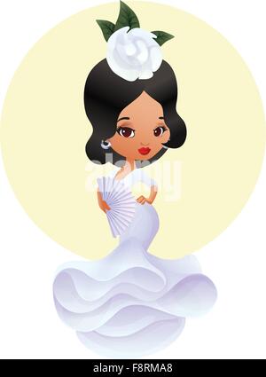 Latin Spanish Cute chibi cartoon girl Stock Vector Image & Art - Alamy