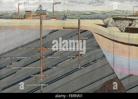 An illustration of a cross section of underground Stock Vector Art ...