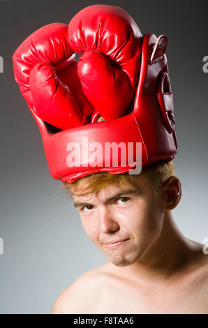 Funny nerd boxer in sport concept Stock Photo - Alamy