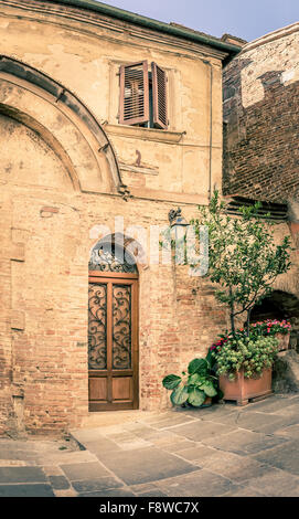 Beautiful street of captivating Montepulciano town in Tuscany, Italy ...