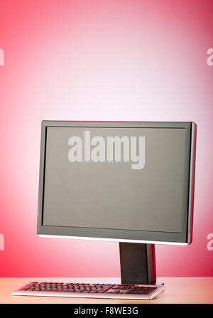 Wide screen computer monitor against colorful background Stock Photo ...