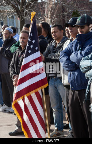 Hamtramck, Michigan USA. 11th December 2015. Muslims rally at Hamtramck ...