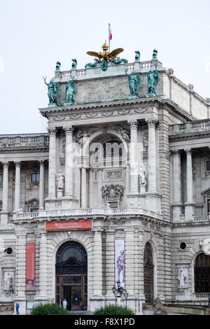 View of the entrance of the Austrian National Library, located in ...