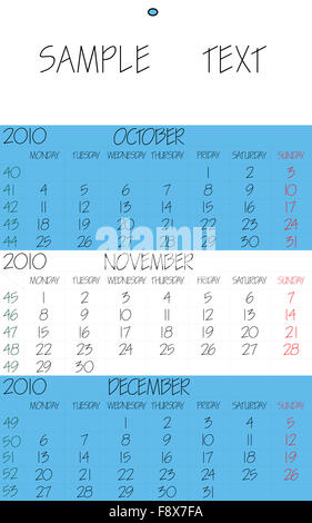 2010 year calendar. November. Isolated 3D image Stock Photo - Alamy