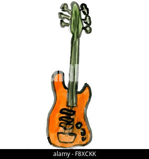 Electric acoustic guitar isolated on white background. 3d render of ...