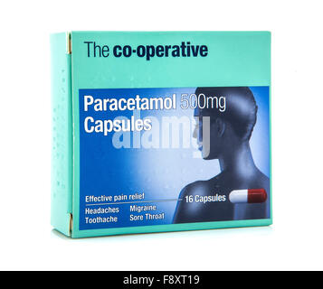 Box of paracetamol on white background Stock Photo - Alamy