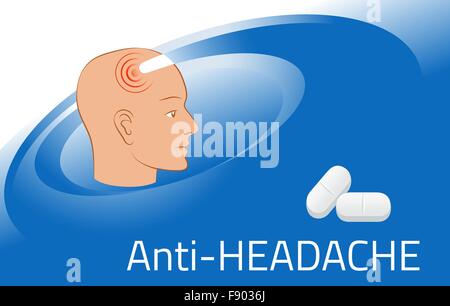 Headache relief medicine. Medication packing design template ...