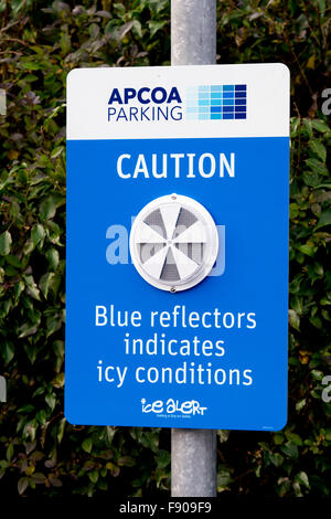 Ice Alert sign warning of icy conditions outside the Cadbury chocolate ...