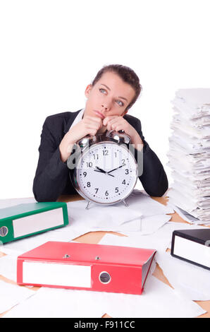 Woman businesswoman under stress missing her deadlines Stock Photo - Alamy