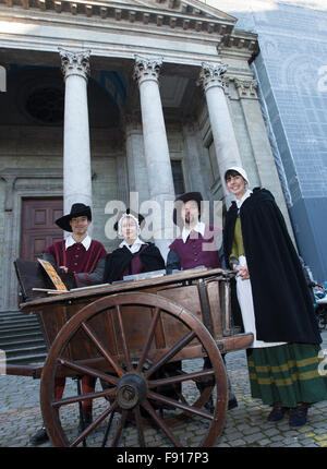 Geneva, Switzerland. 11th Dec, 1602. People dressed in ancient uniforms ...