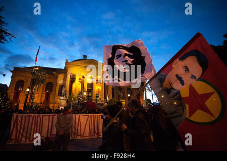 Palermo, Italy. 12th Dec, 2015. Sicilian people march through the ...