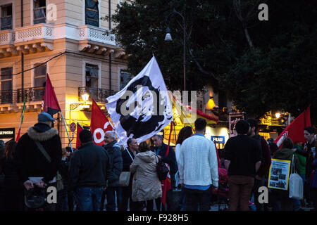 Palermo, Italy. 12th Dec, 2015. Sicilian people march through the ...