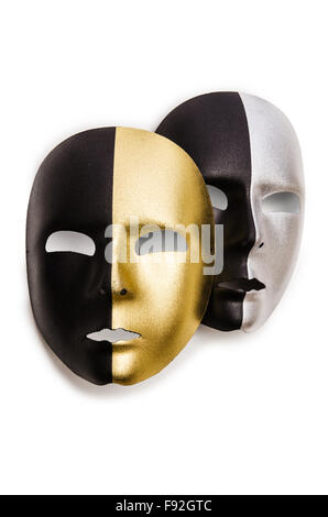 Shiny masks isolated on white background Stock Photo - Alamy