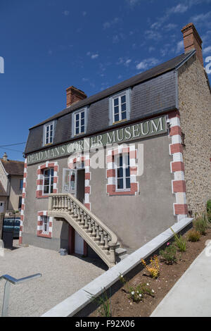 The front facade entrance to the Dead Mans Corner Museum in Carentan ...