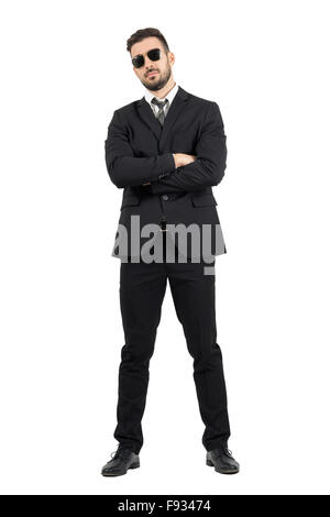 Professional male spy agent bodyguard with gun. Security police in ...