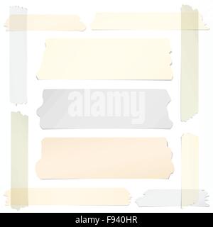 Frame with horizontal and different size sticky tape, adhesive pieces ...