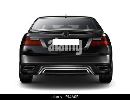 Black car - rear angle Stock Photo - Alamy