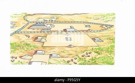 Cahokia, Mississippian mound city Stock Photo - Alamy