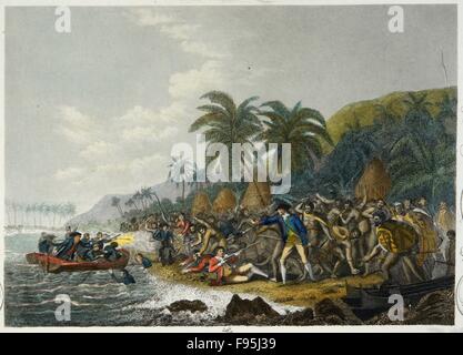 Death of Captain Cook Stock Photo - Alamy