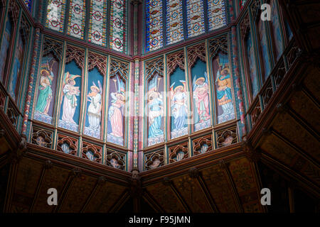 The central wooden octagonal tower in the medieval christian cathedral ...