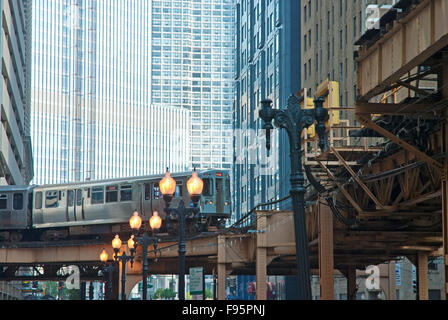 overhead L train loop line north wabash avenue washington wabash ...